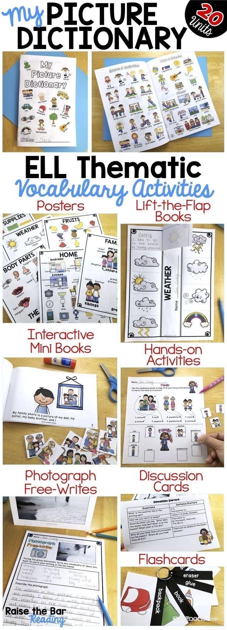 My Picture Dictionary With Beginning ELL Vocabulary Activities 900页图片词典 ...